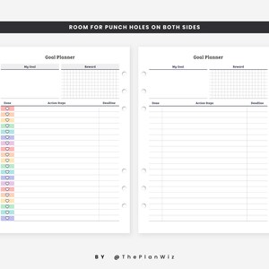 Printable Goal Setting Planner, Yearly Goal Insert, Long Term Progress ...