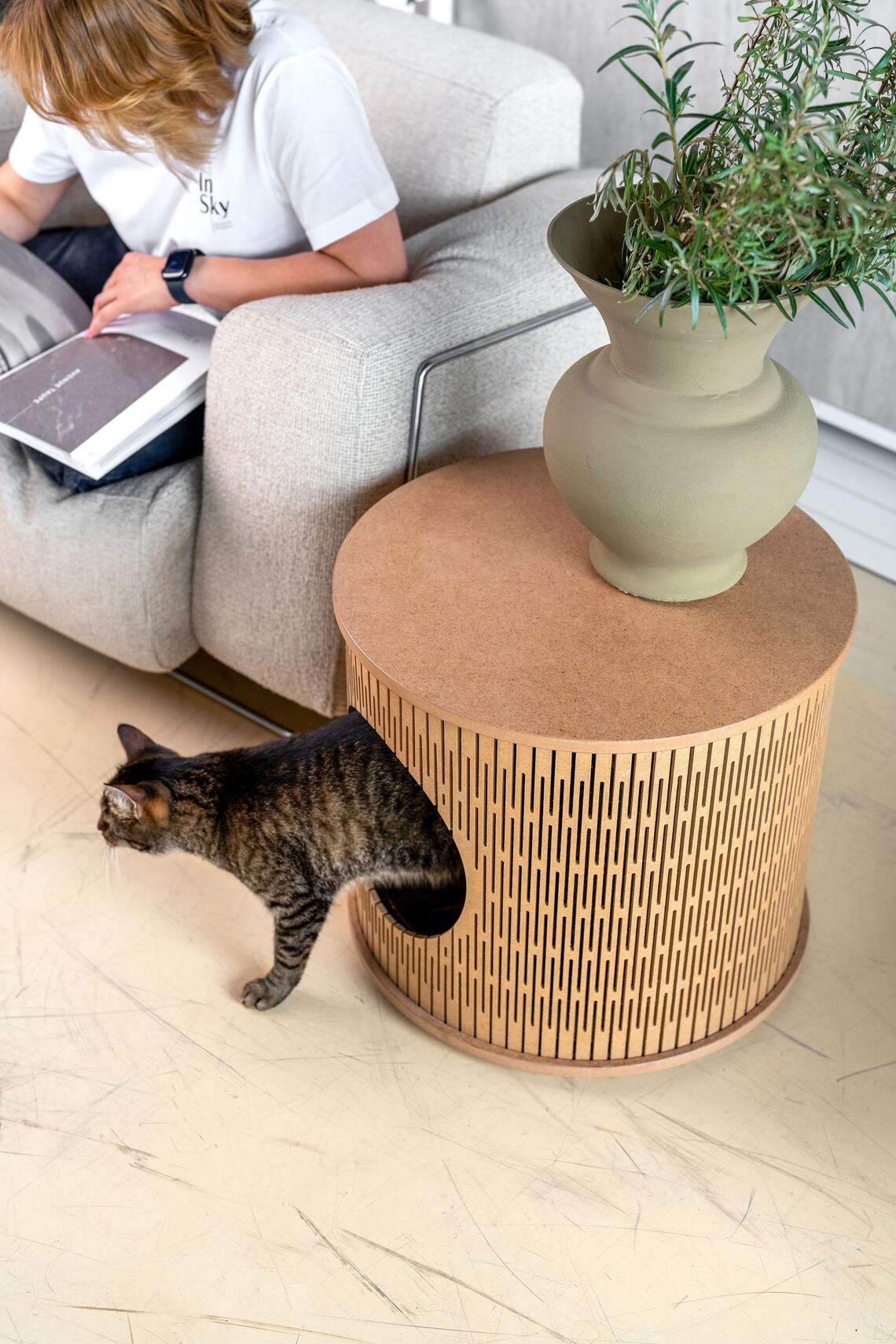 Modern Side Table and Pet House - Etsy