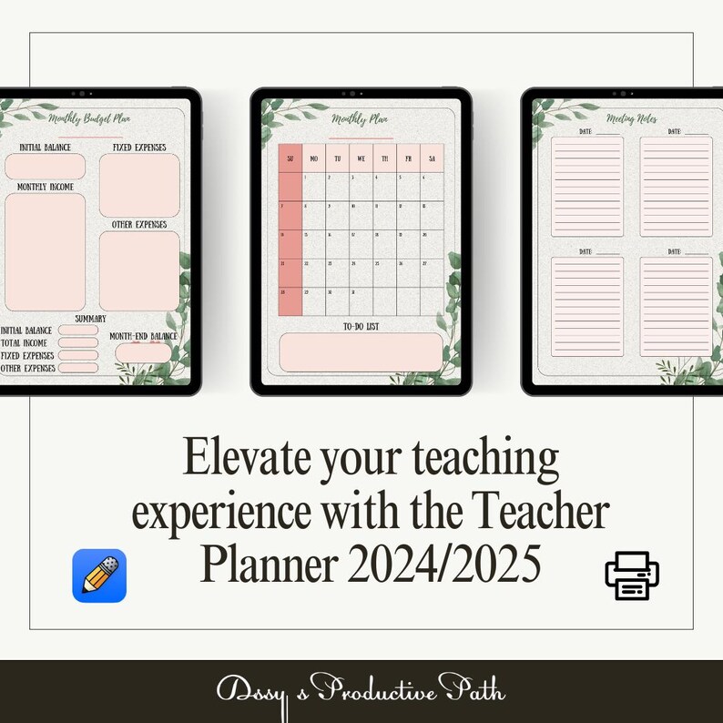 Teacher Planner 2024/2025, Digital Planner, iPad Planner, Printable ...