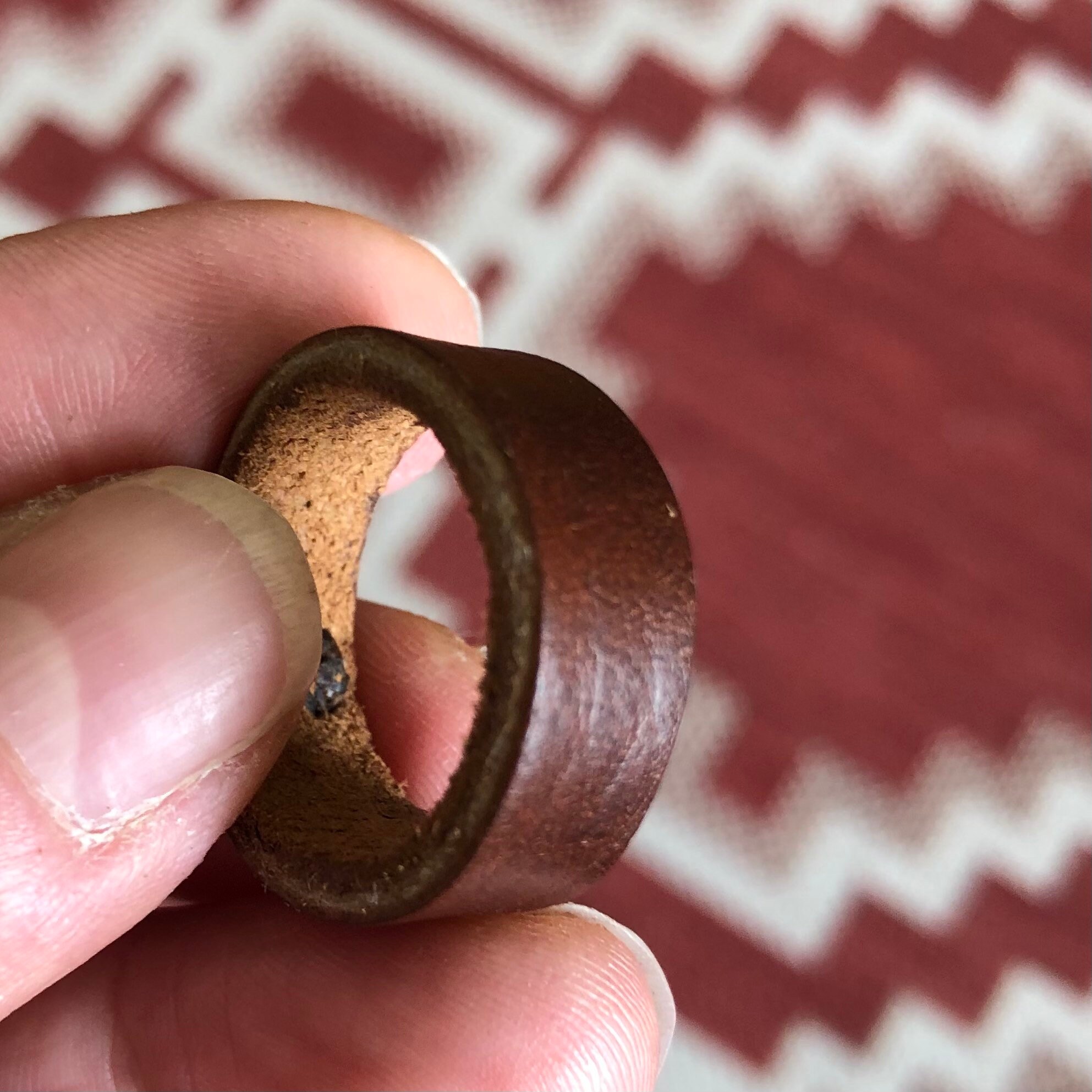 Brown Leather Ring - Etsy