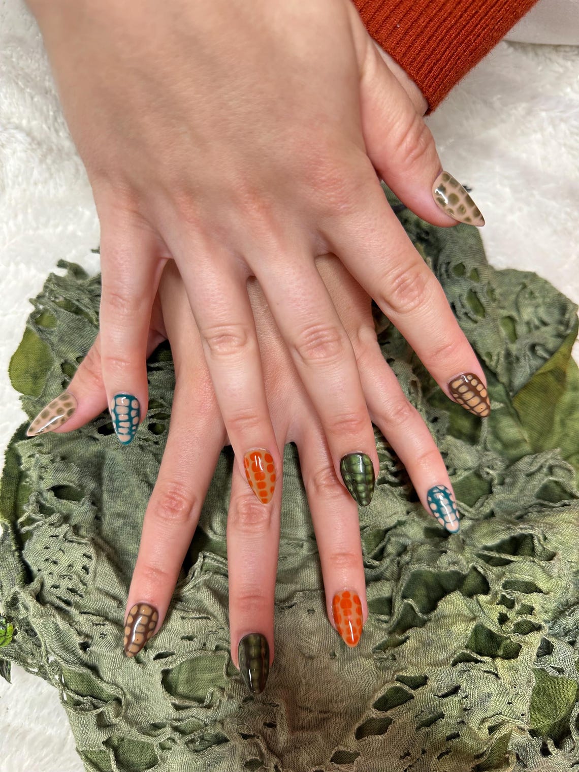Crocodile Print Gel Press on Nails - Etsy