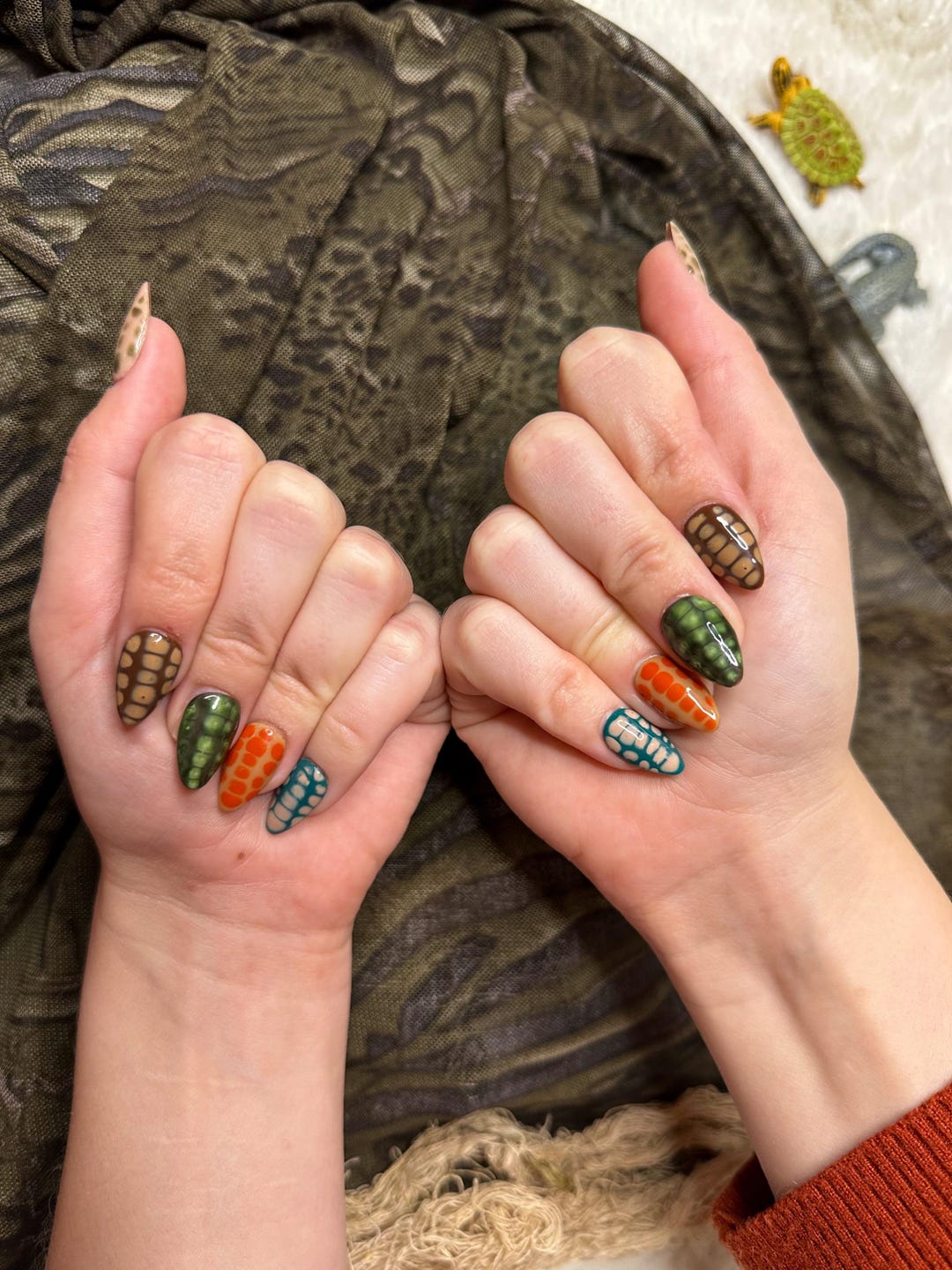 Crocodile Print Gel Press on Nails - Etsy