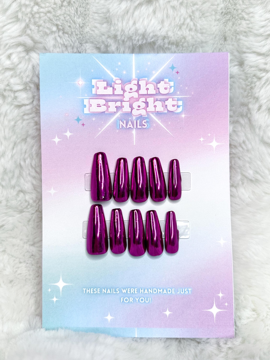 Chrome Press on Nails- Starlight, Full Chrome Nails - Etsy