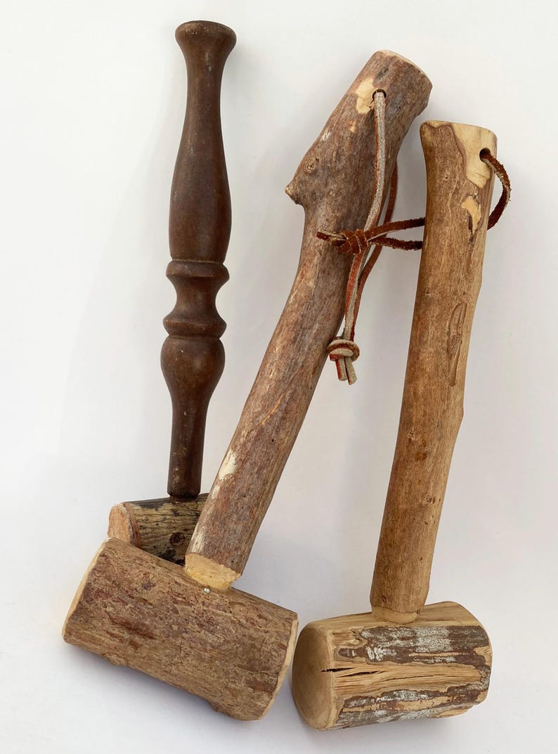 Rustic Natural Wood Mallets, Primitive Hammers - Etsy