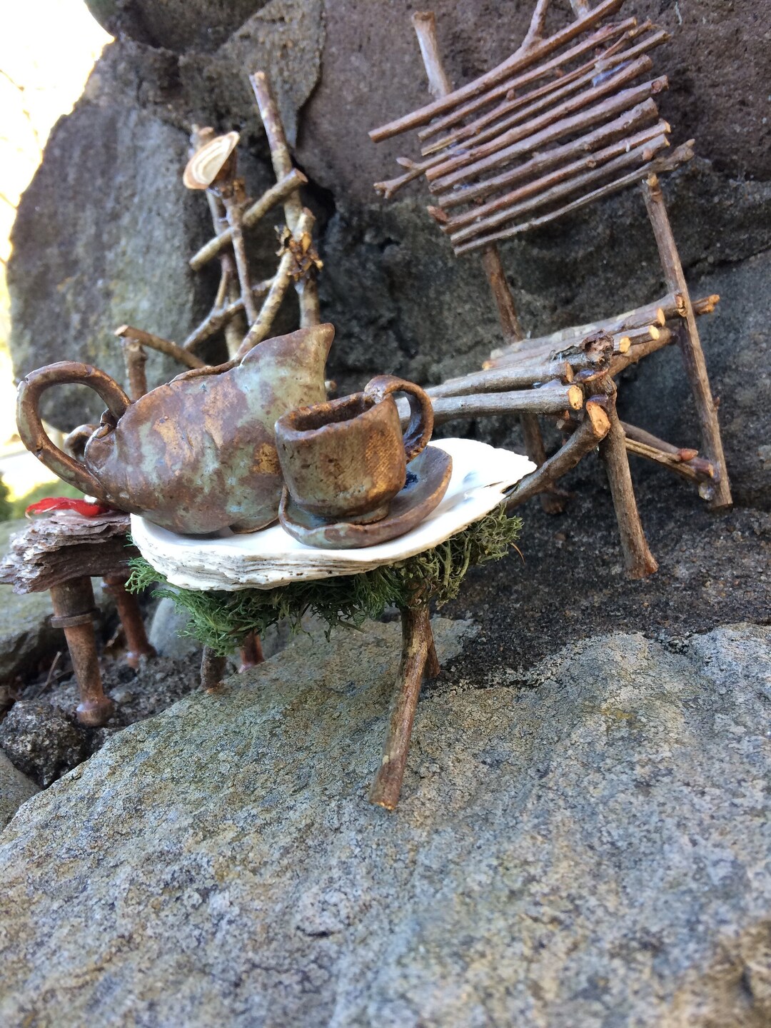 Fairy Table, Fae Coffe Table, Faery Bedside Stand, Oyster Shell - Etsy