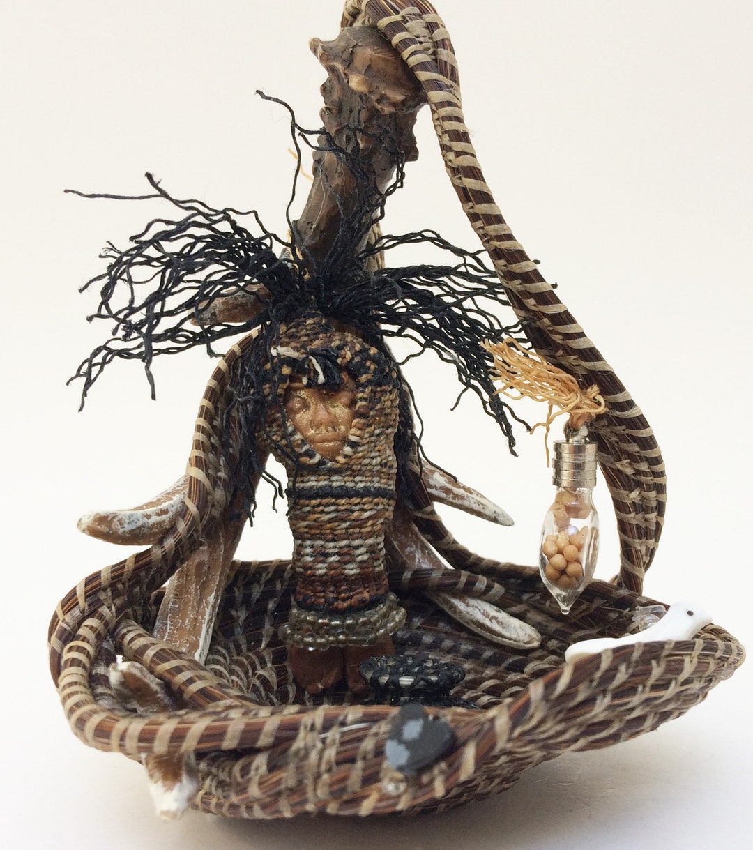 Fertility Shrine, Baby Alter, Fiber Art, Horsehair Basketry, Antler ...