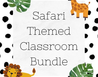BUNDLE Safari Calendar Months and Numbers Safari Themed Classroom ...
