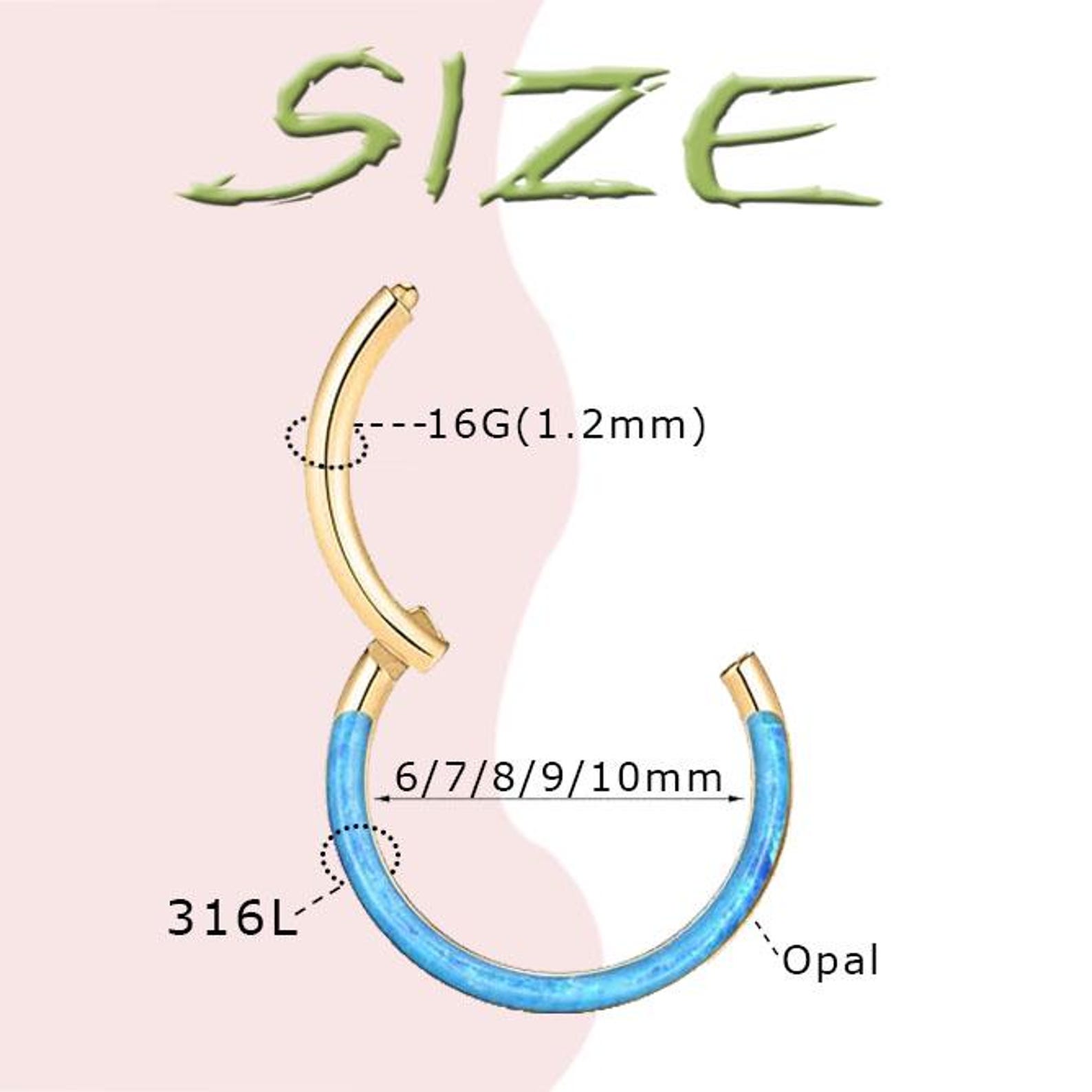 Blue Opal Septum Piercing Nasal Septum Piercing Ring Nose Ring Septum ...