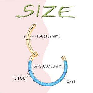 Blue Opal Septum Piercing Nasal Septum Piercing Ring Nose Ring Septum ...