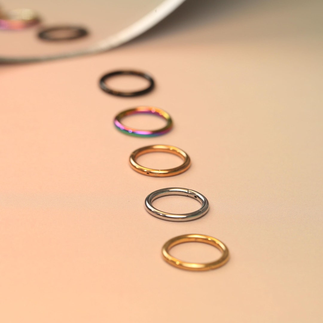 Hinge Click Ring Hoop Piercing Ring Nose Ring Septum Piercing Jewelry ...