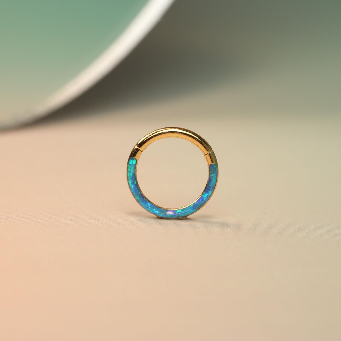 Blue Opal Septum Piercing Nasal Septum Piercing Ring Nose Ring Septum ...