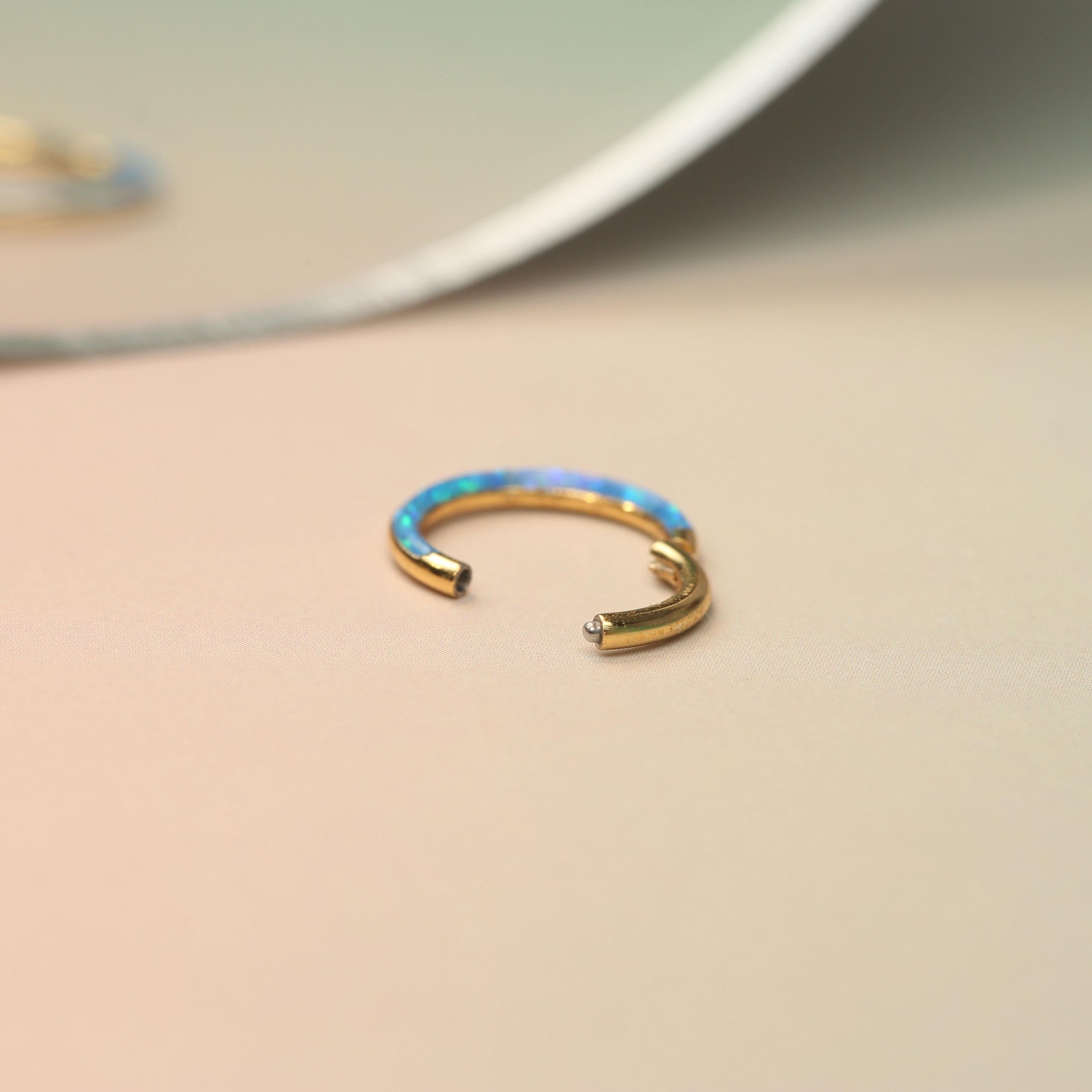 Blue Opal Septum Piercing Nasal Septum Piercing Ring Nose Ring Septum ...