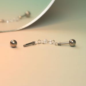 Fine Industrial Shiny CZ Chain/industrial Barbell for Piercing, Spiral ...
