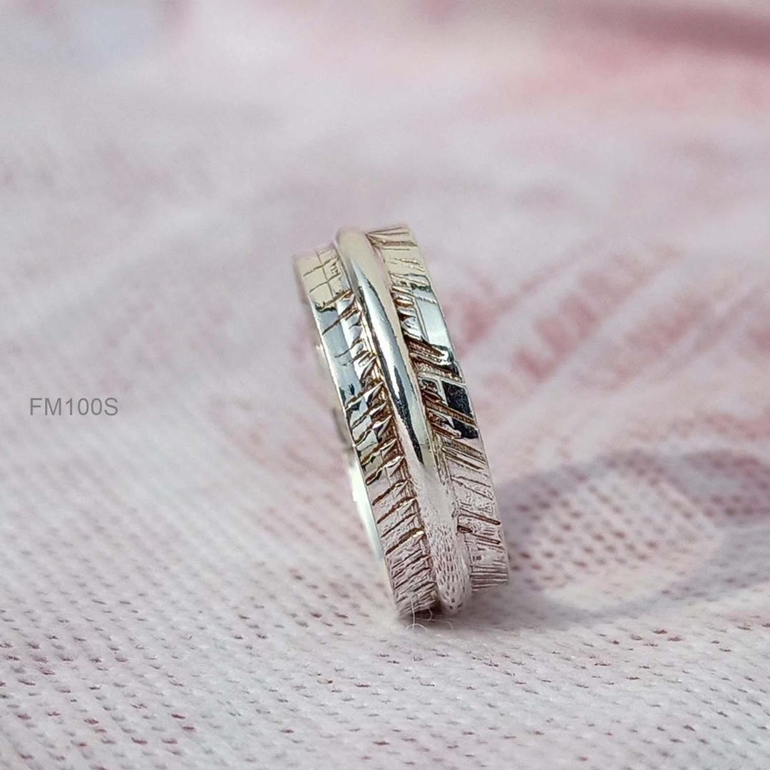 Angel Feather Ring, Sterling Silver Finish, Feather Band, Boho Feather ...