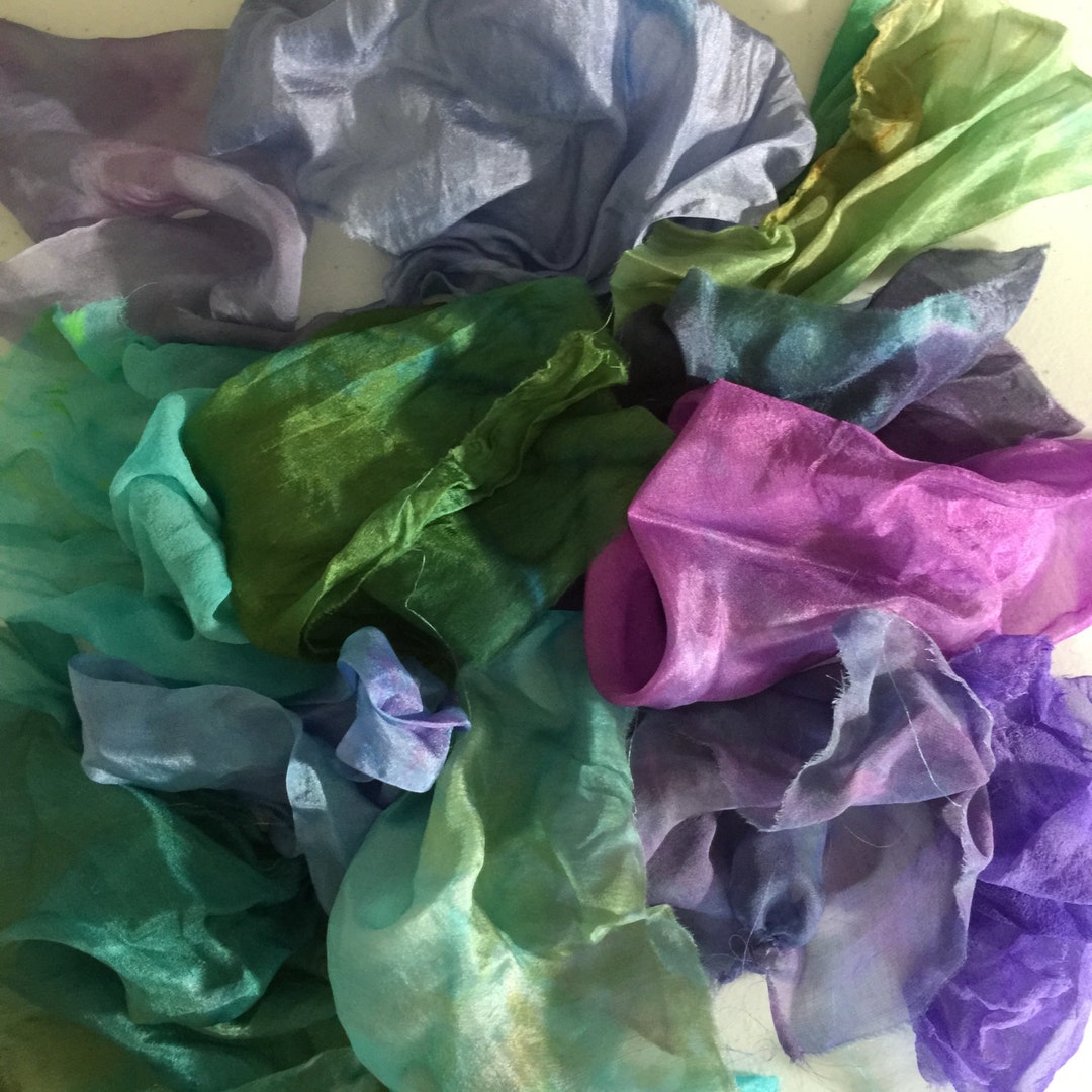Silk Fabric Scraps Silk Gauze and Pongee Silk for Nuno Felting - Etsy