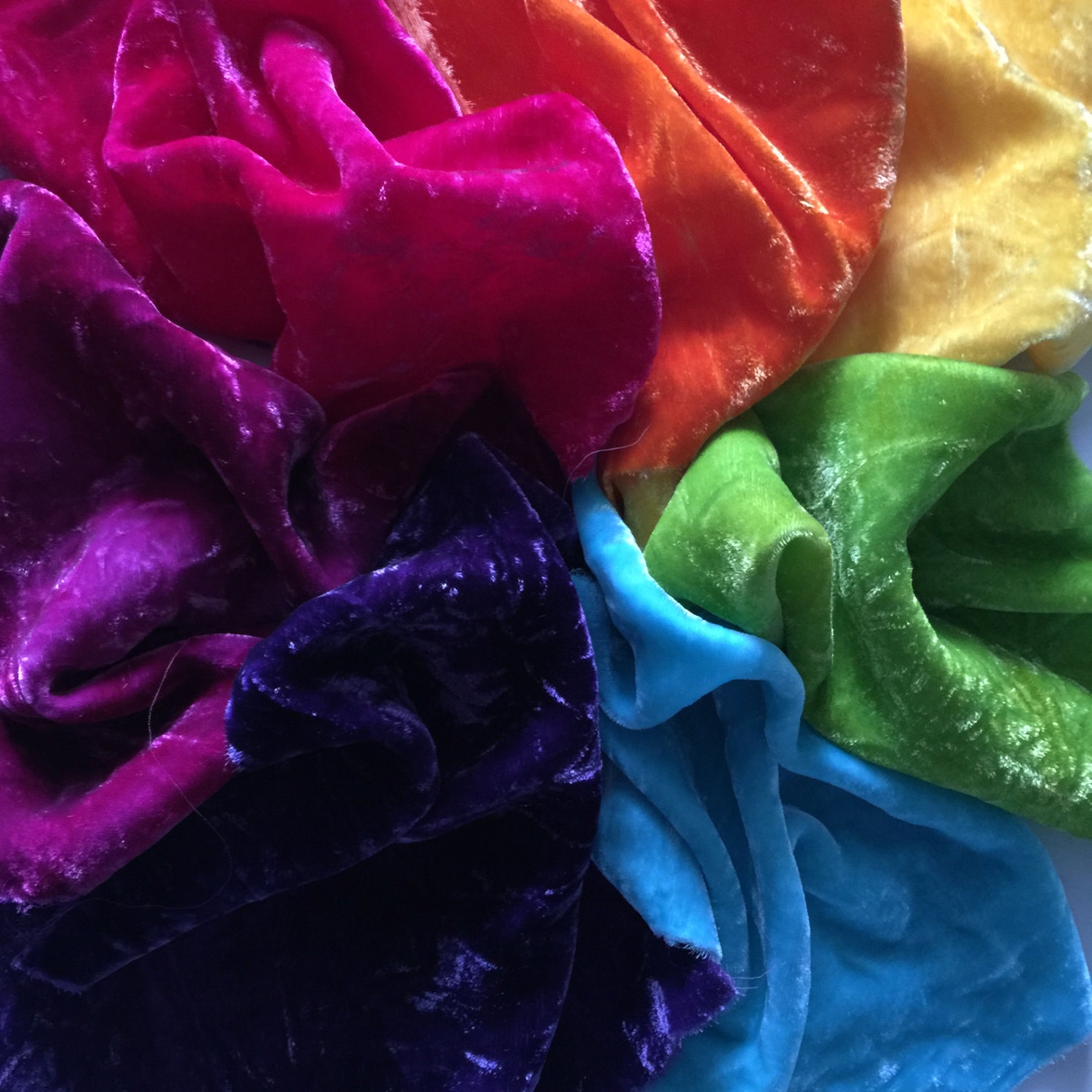 Hand Dyed Silk Velvet Color Wheel - Etsy