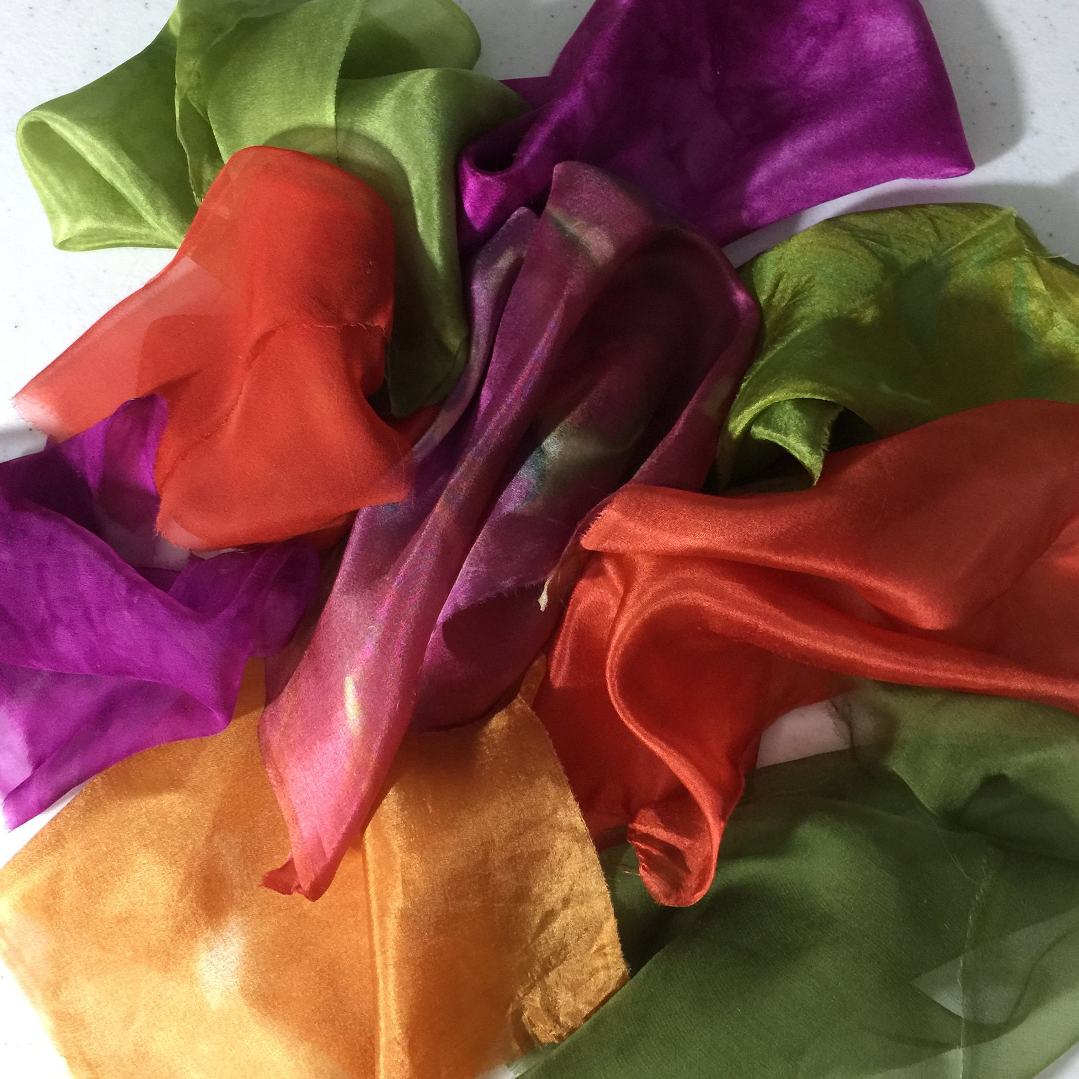 Silk chiffon fabric scraps silk gauze | Etsy