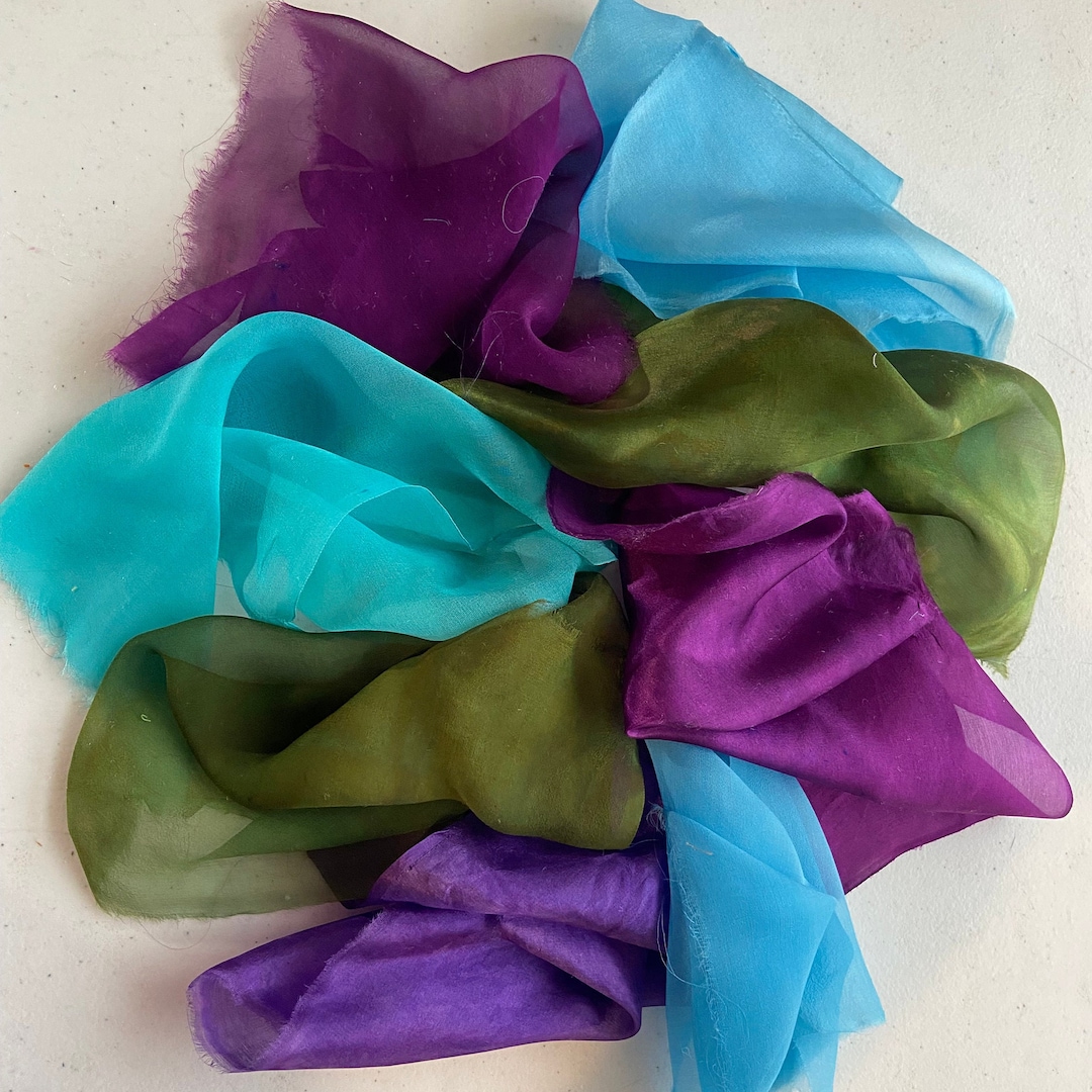 Silk Fabric Scraps Silk Gauze and Pongee Silk for Nuno Felting Hand ...