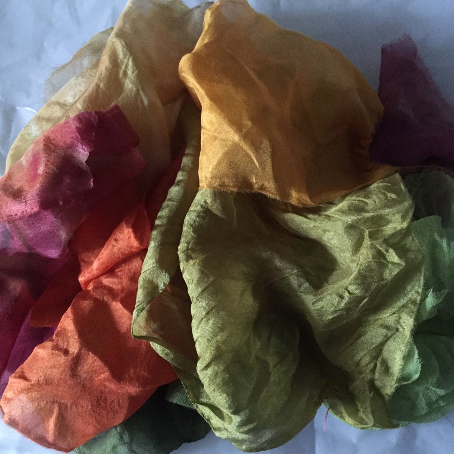 Silk chiffon fabric scraps silk gauze | Etsy