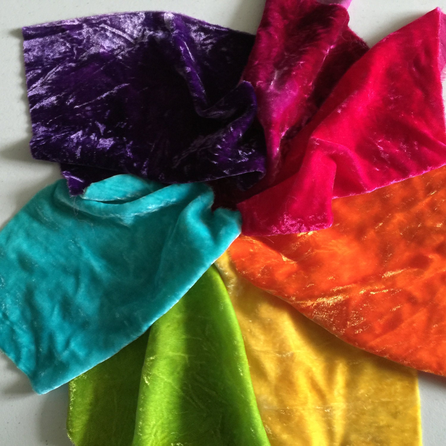 Hand Dyed Silk Velvet Color Wheel - Etsy