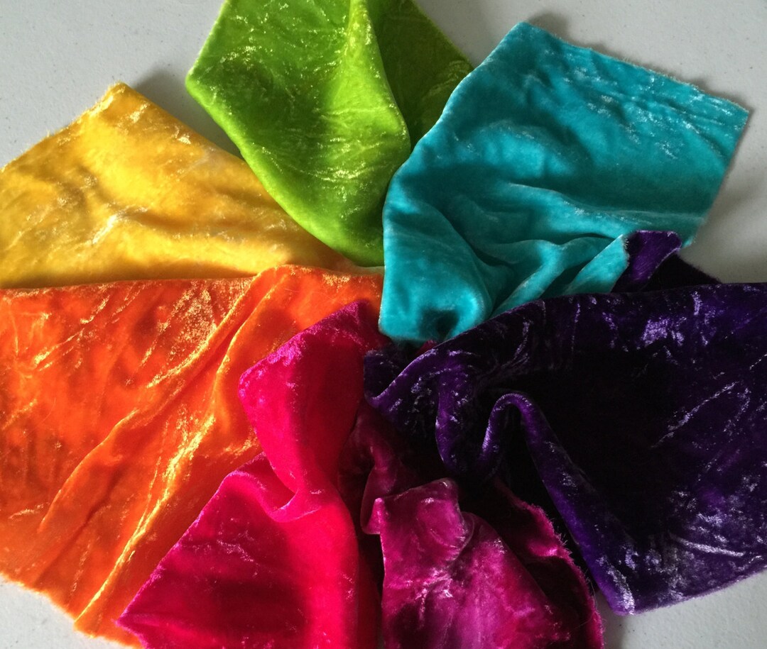 Hand Dyed Silk Velvet -- Color Wheel - Etsy