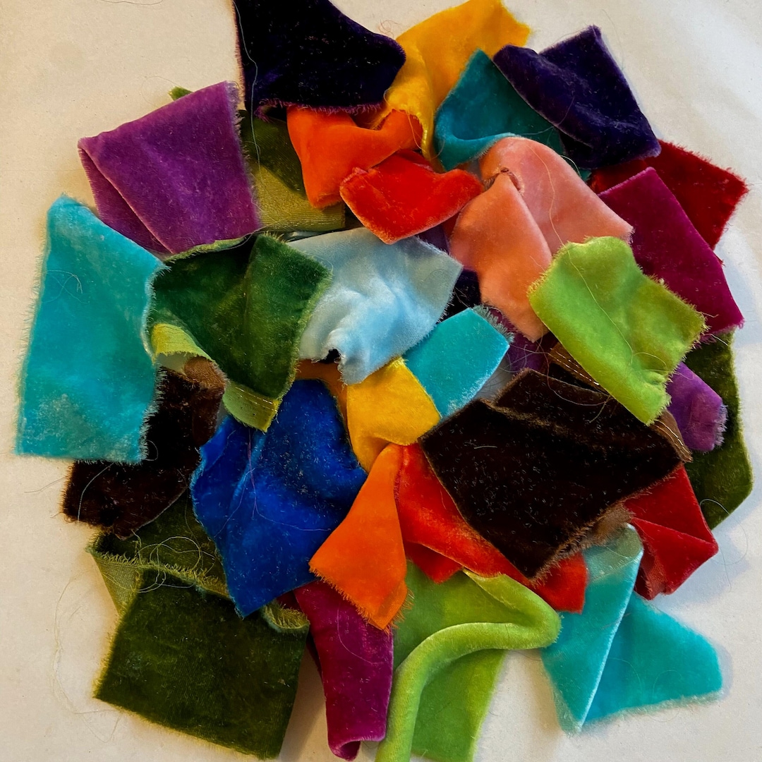 Silk Velvet Remnants Silk Scraps Super Fast US Shipping, - Etsy