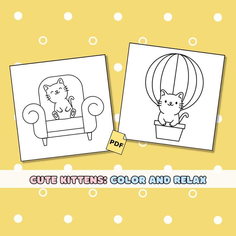 20 Printable Cute Kittens Coloring Pages for Kids and Adults: Bold and ...