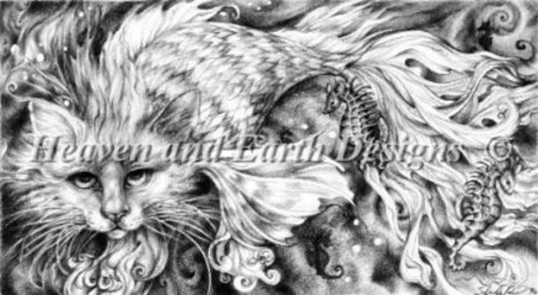 Cross Stitch Chart Pattern HAED Catfish, Heaven and Earth Designs, Cat ...