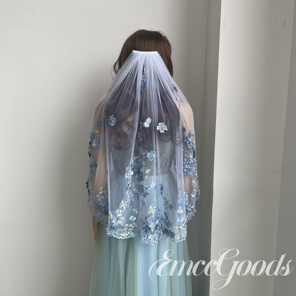 Royal Blue Wedding Veil - Etsy