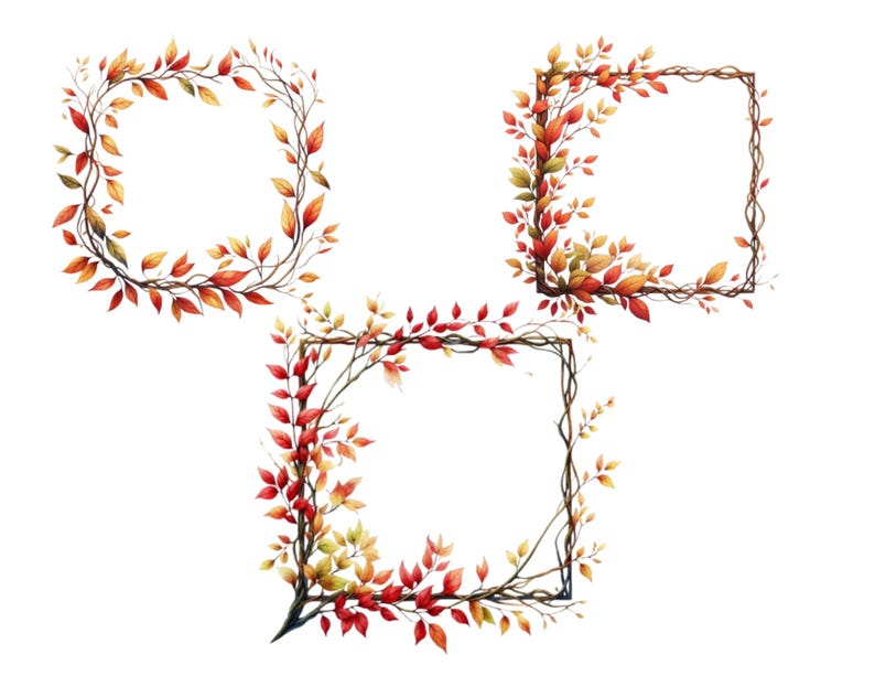 13 Autumn Frames PNG | Watercolor Clipart With Transparent Background ...