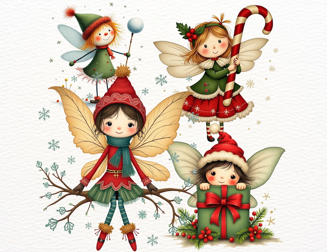 25 Magical Winter Fairy Clipart | Christmas Forest Fairy PNG Set ...