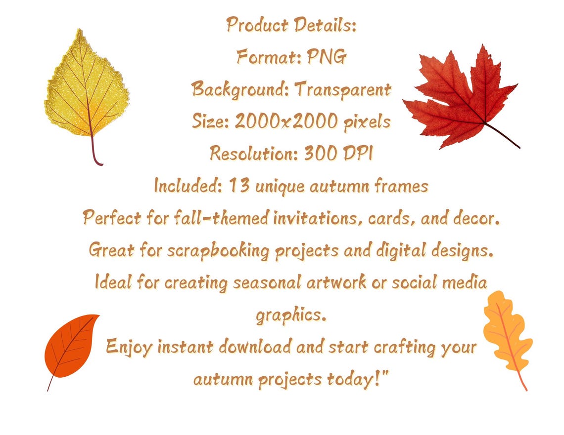 13 Autumn Frames PNG | Watercolor Clipart With Transparent Background ...