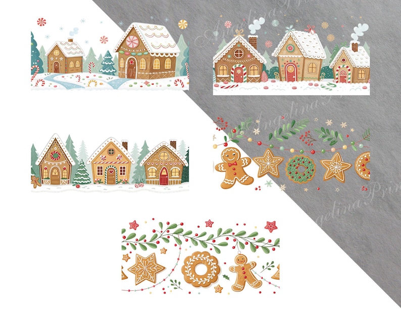 16 Gingerbread Christmas Seamless Borders | Holiday Borders With ...
