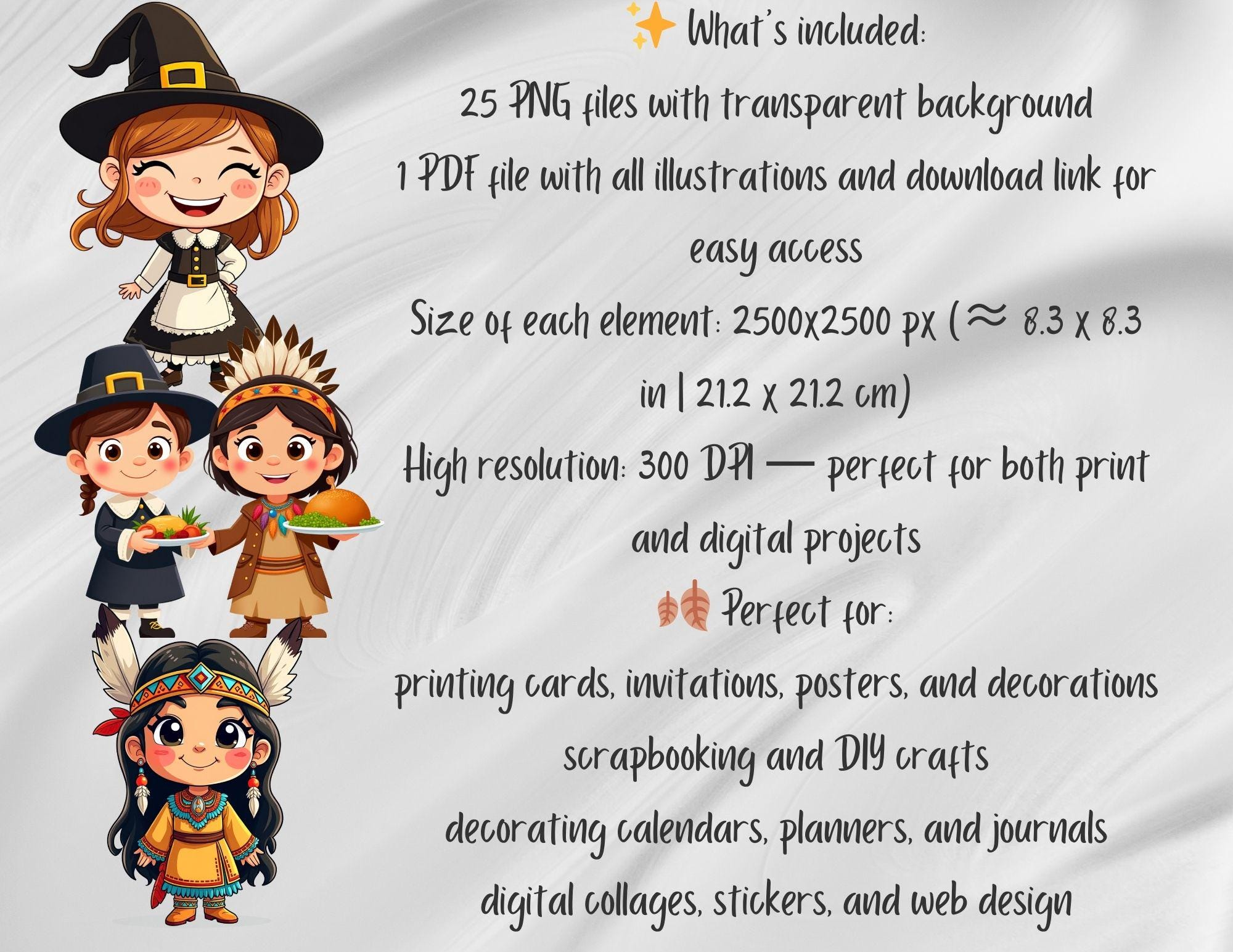 25 Cute Thanksgiving Clipart | Pilgrims, Native Americans, Turkey ...