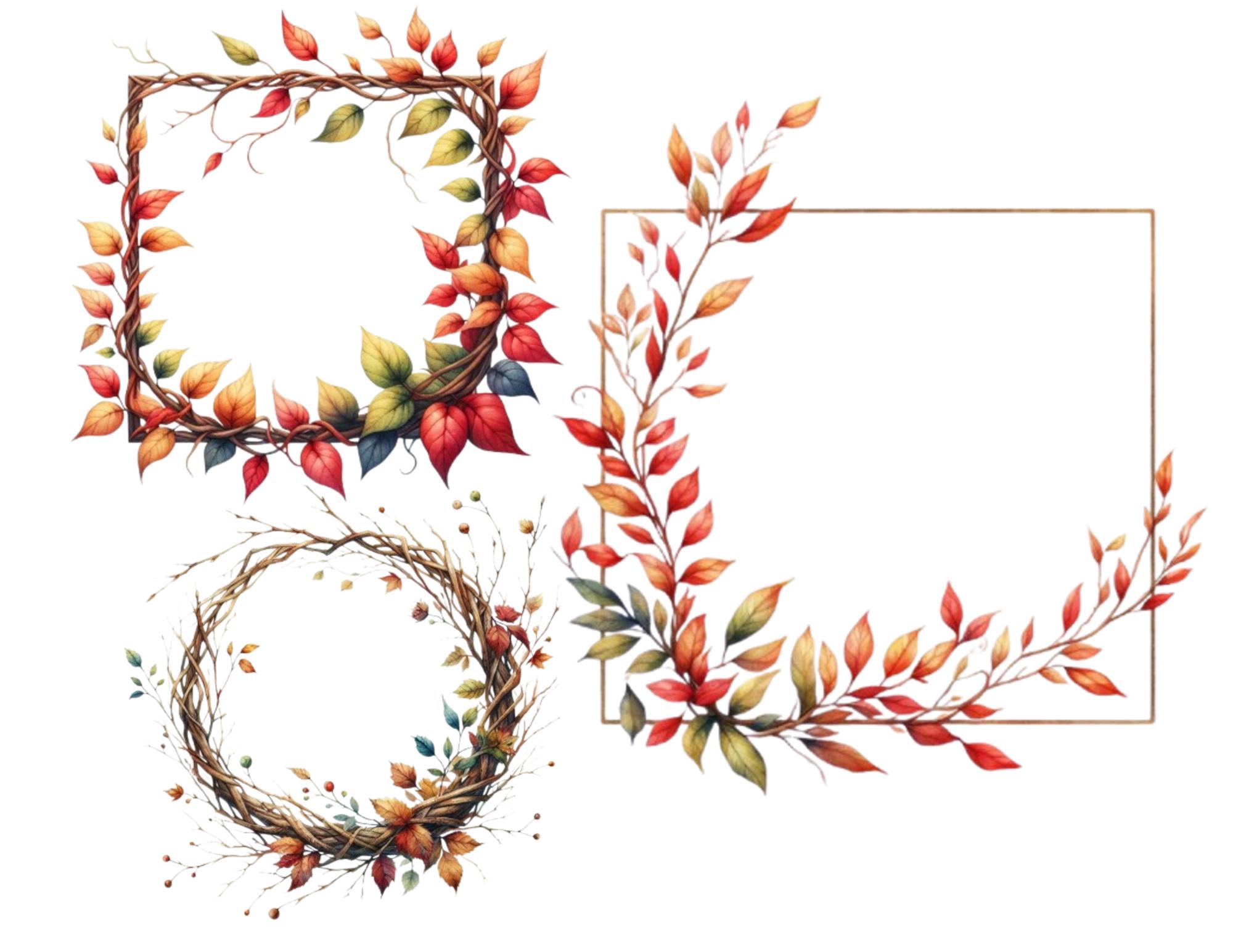 13 Autumn Frames PNG | Watercolor Clipart With Transparent Background ...