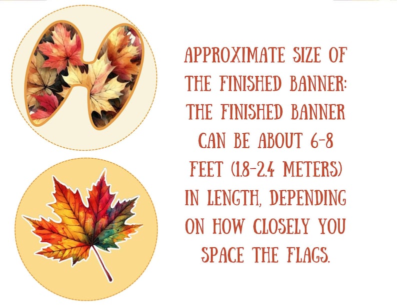 Printable Hello Fall Banner 27 Round Flags, 8 Inch Diameter, A4 Format ...
