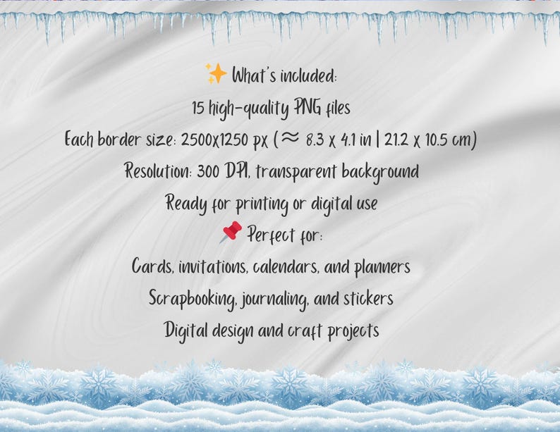 15 Seamless Snow Borders Clipart | Snowdrift, Icicle & Snowflake ...