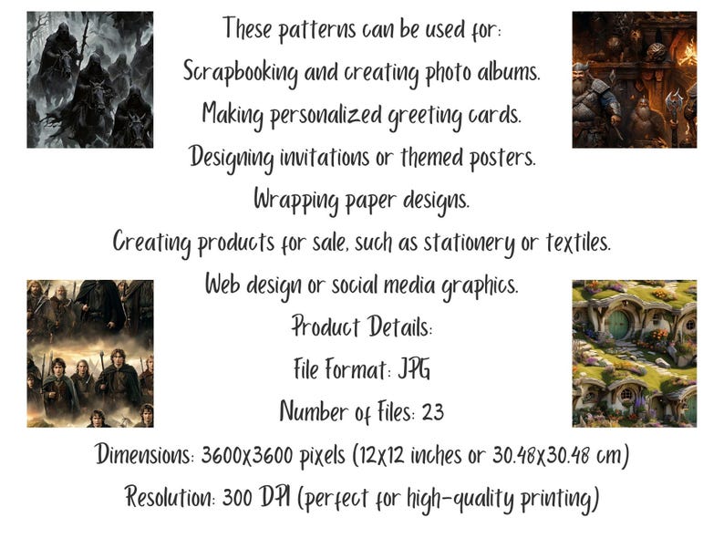 Set of 23 Middle-earth Seamless Patterns, Digital Paper, Middle-earth ...
