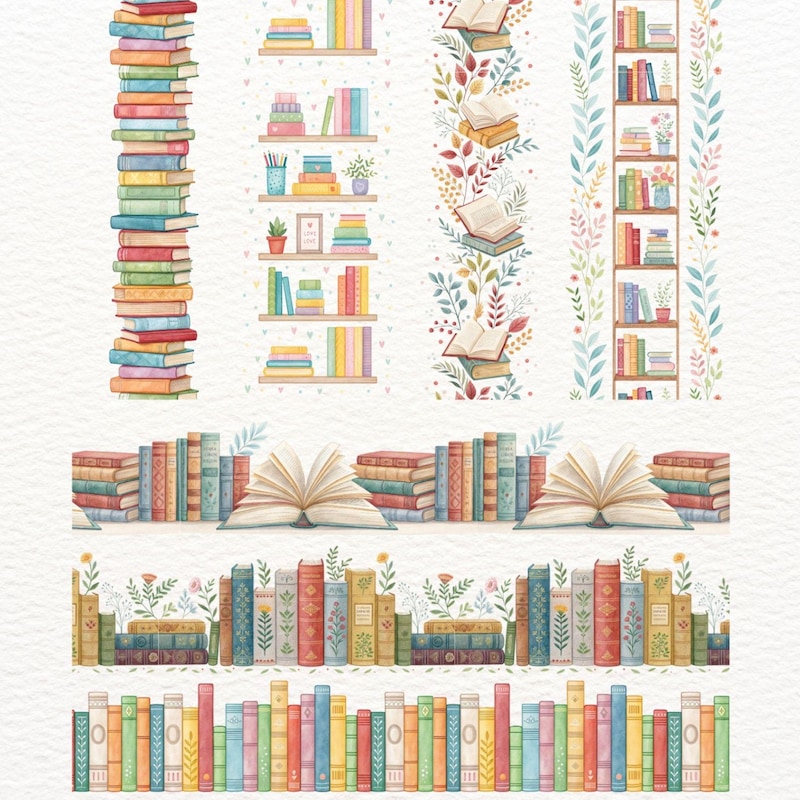 Clipart Book Borders - Etsy