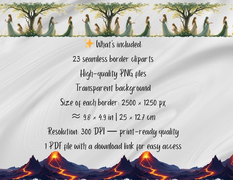21 Fantasy Seamless Borders Inspired by Middle-earth | Elven Landscapes ...