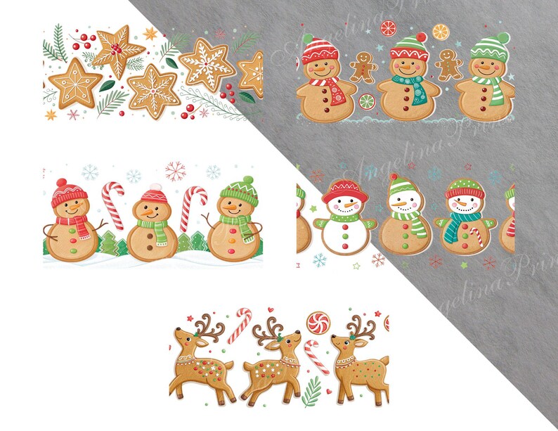 16 Gingerbread Christmas Seamless Borders | Holiday Borders With ...