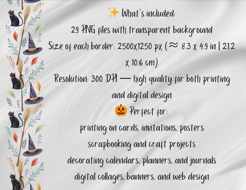 29 Cute Halloween Seamless Borders Clipart | Cartoon Castle, Black Cat ...