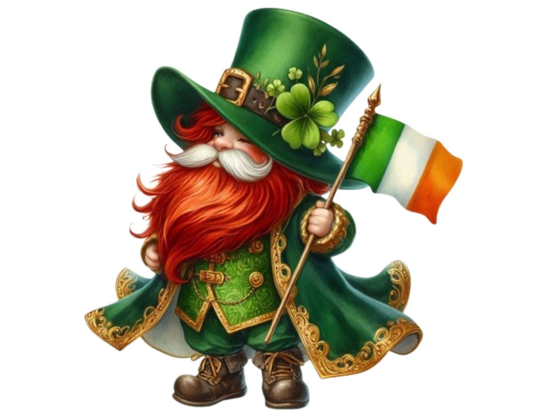 19 Irish Gnomes Clipart, St. Patrick's Day Gnomes, Green Gnomes Digital ...
