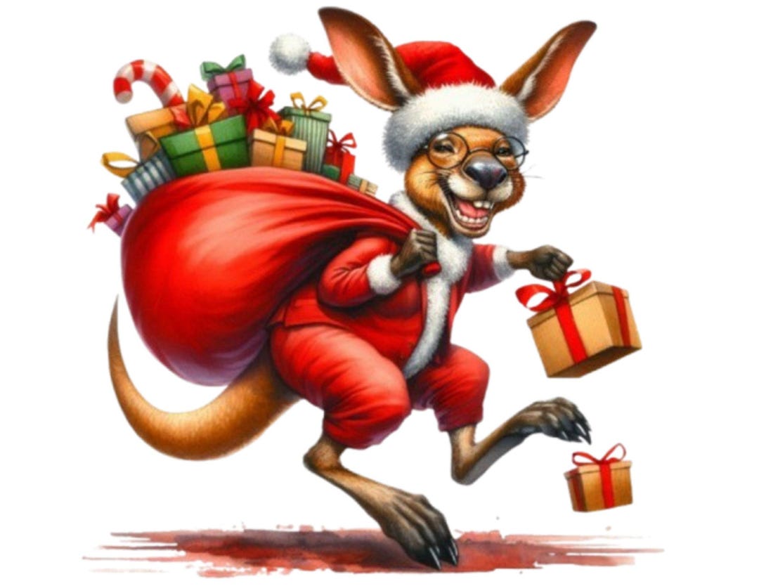 21 Christmas Australian Animals Clipart | Watercolor PNG |kangaroos ...