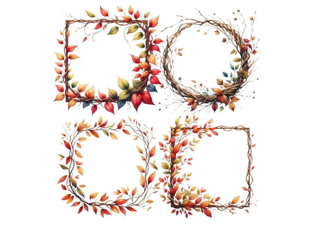 13 Autumn Frames PNG | Watercolor Clipart With Transparent Background ...