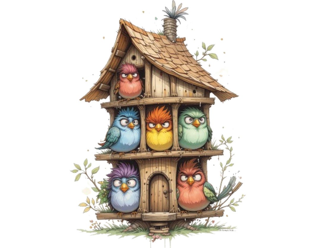 15 Watercolor Bird Clipart Set, Whimsical Spring Birds PNG, Cute Bird ...