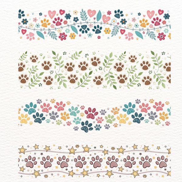 Paw Print Borders - Etsy