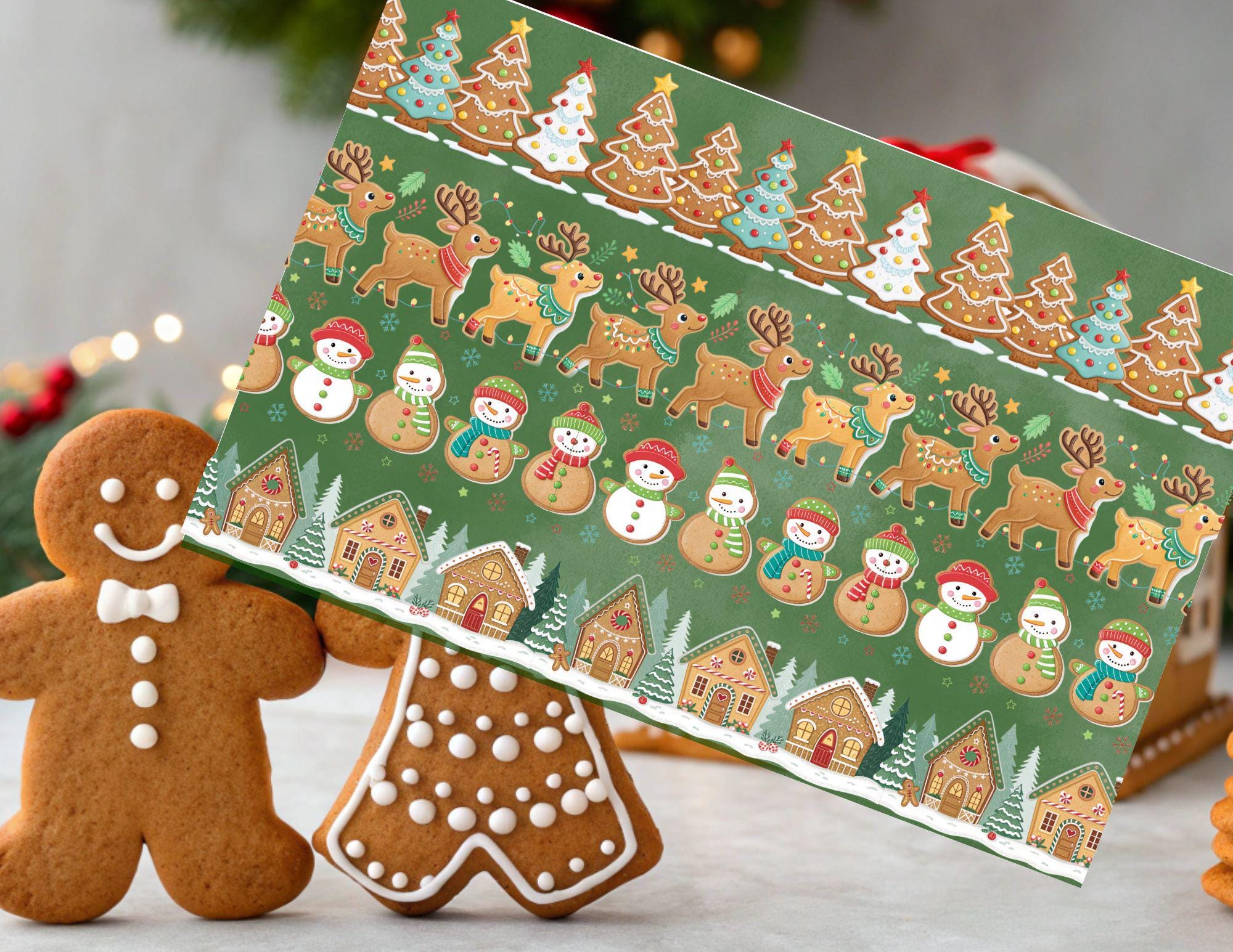 16 Gingerbread Christmas Seamless Borders | Holiday Borders With ...
