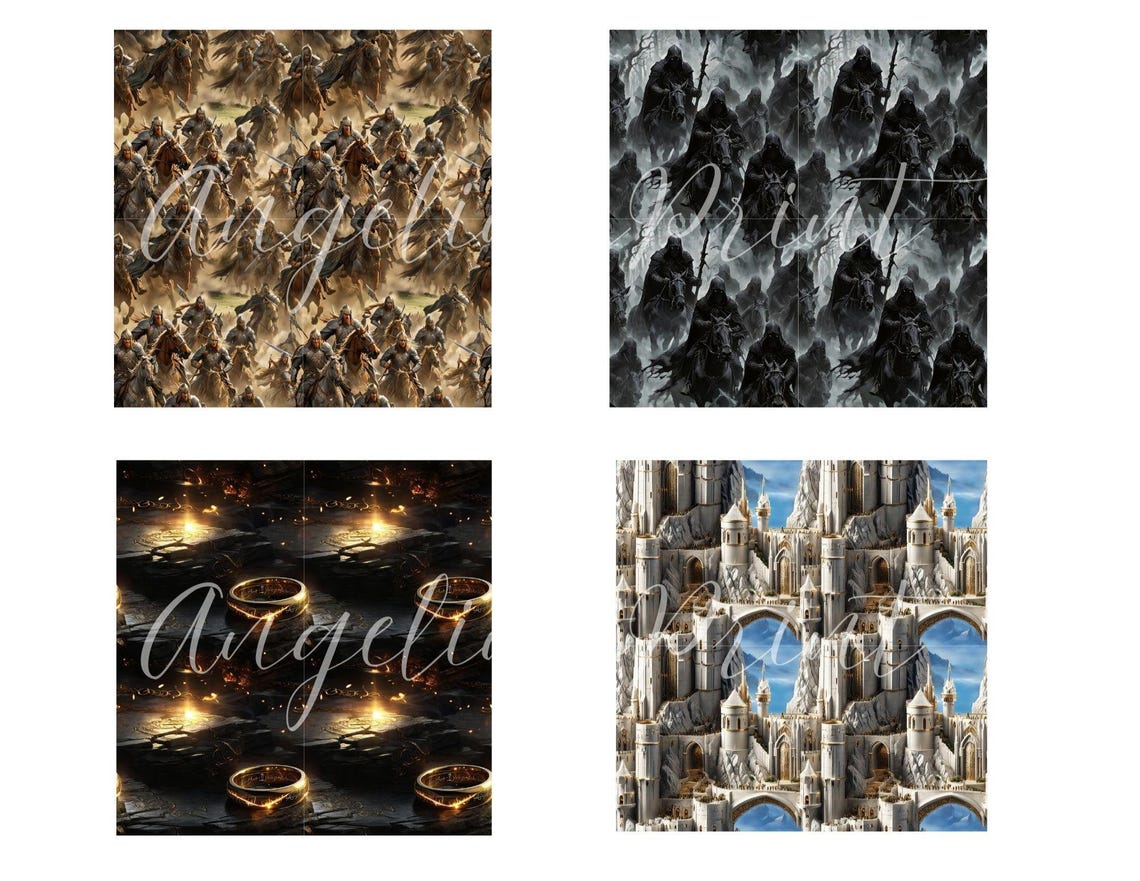 Set of 23 Middle-earth Seamless Patterns, Digital Paper, Middle-earth ...