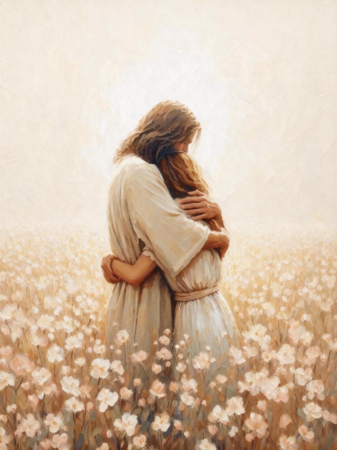 Love of Christ, Modern Christian Art, Jesus Hugging Girl, Jesus Wall ...